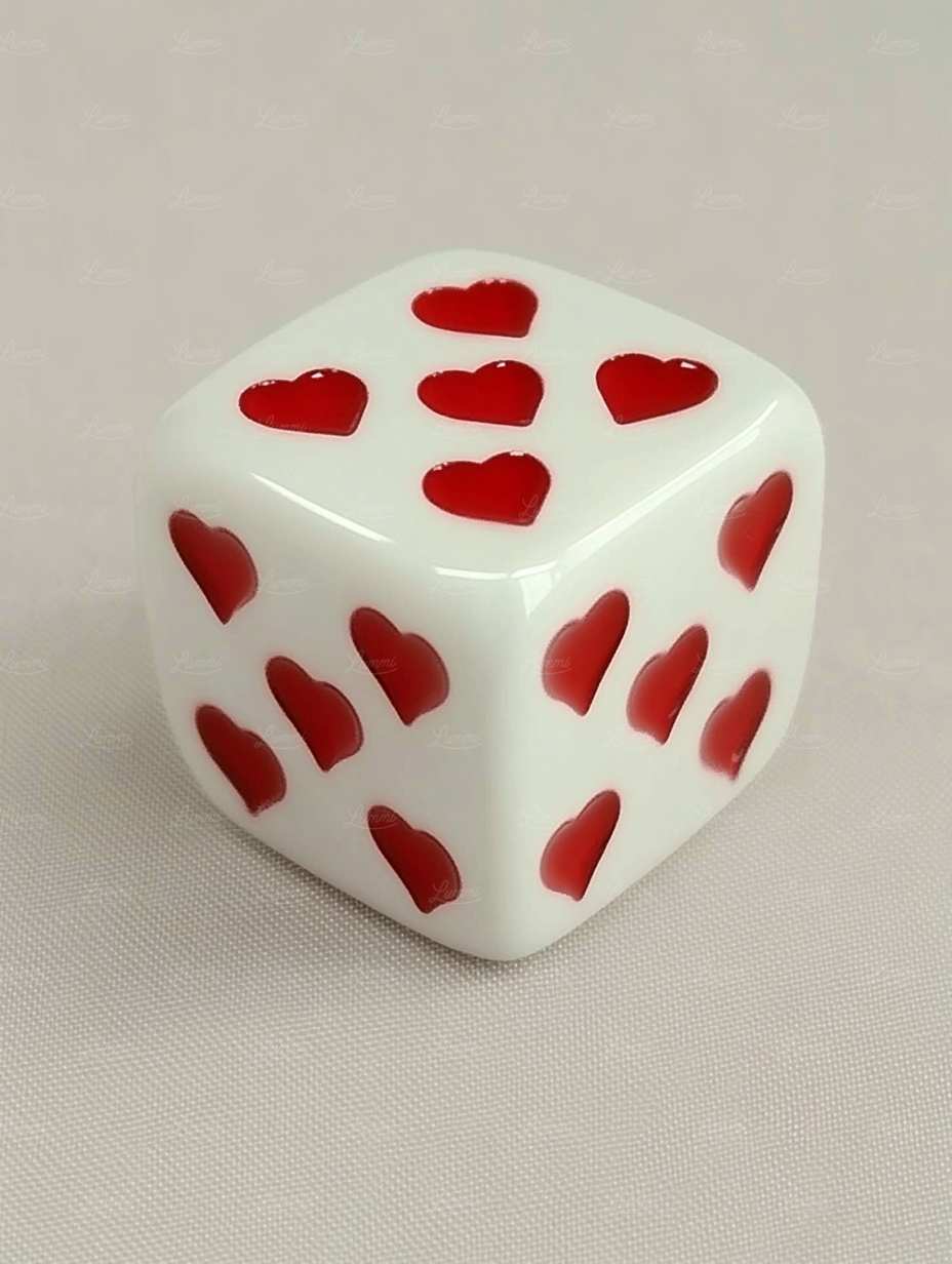Heart Dice on Neutral Surface Photo on Lummi