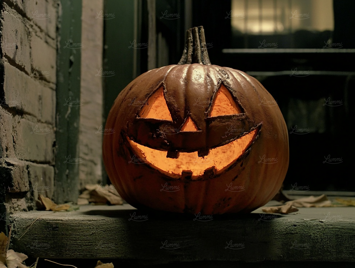 Halloween Jack-o'-Lantern on Steps Photo on Lummi