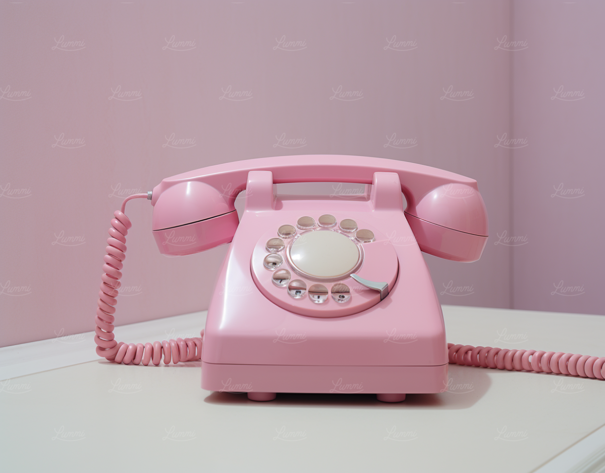 Lummi Photo - Soft Pink Vintage Rotary Telephone