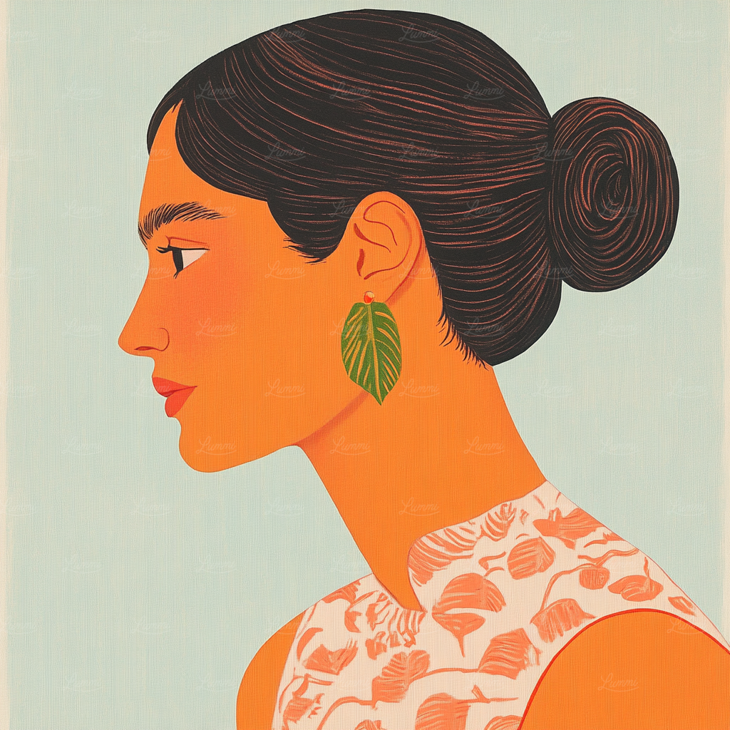 Stylized Woman Profile Illustration on Lummi