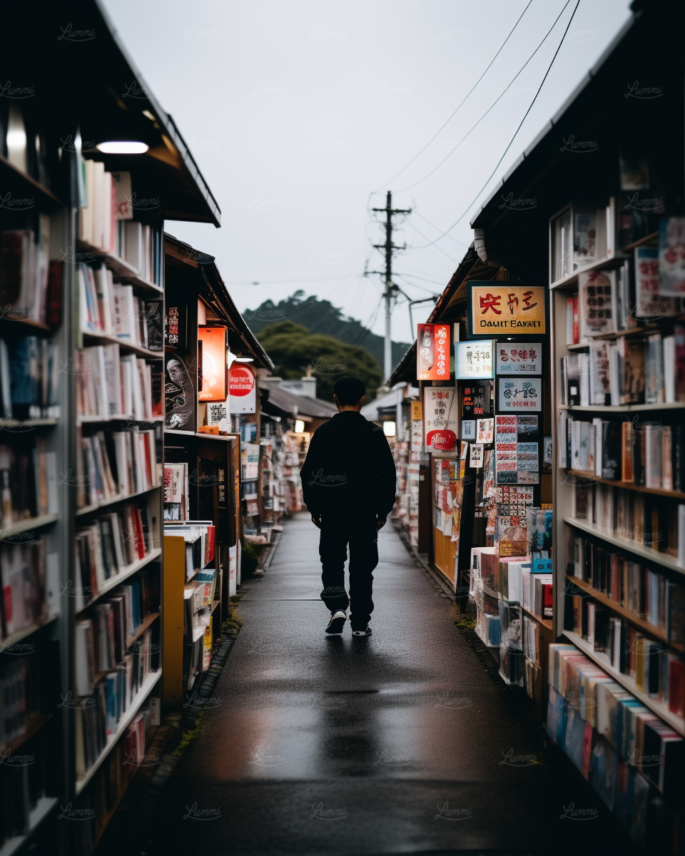 Serene Book Alley Wanderer Photo on Lummi
