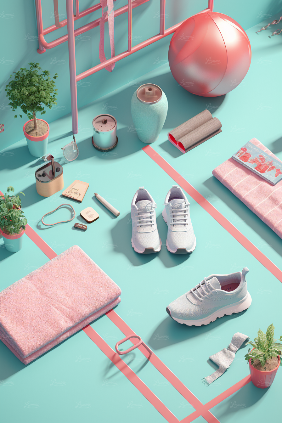 Pastel Fitness Flatlay Photo on Lummi