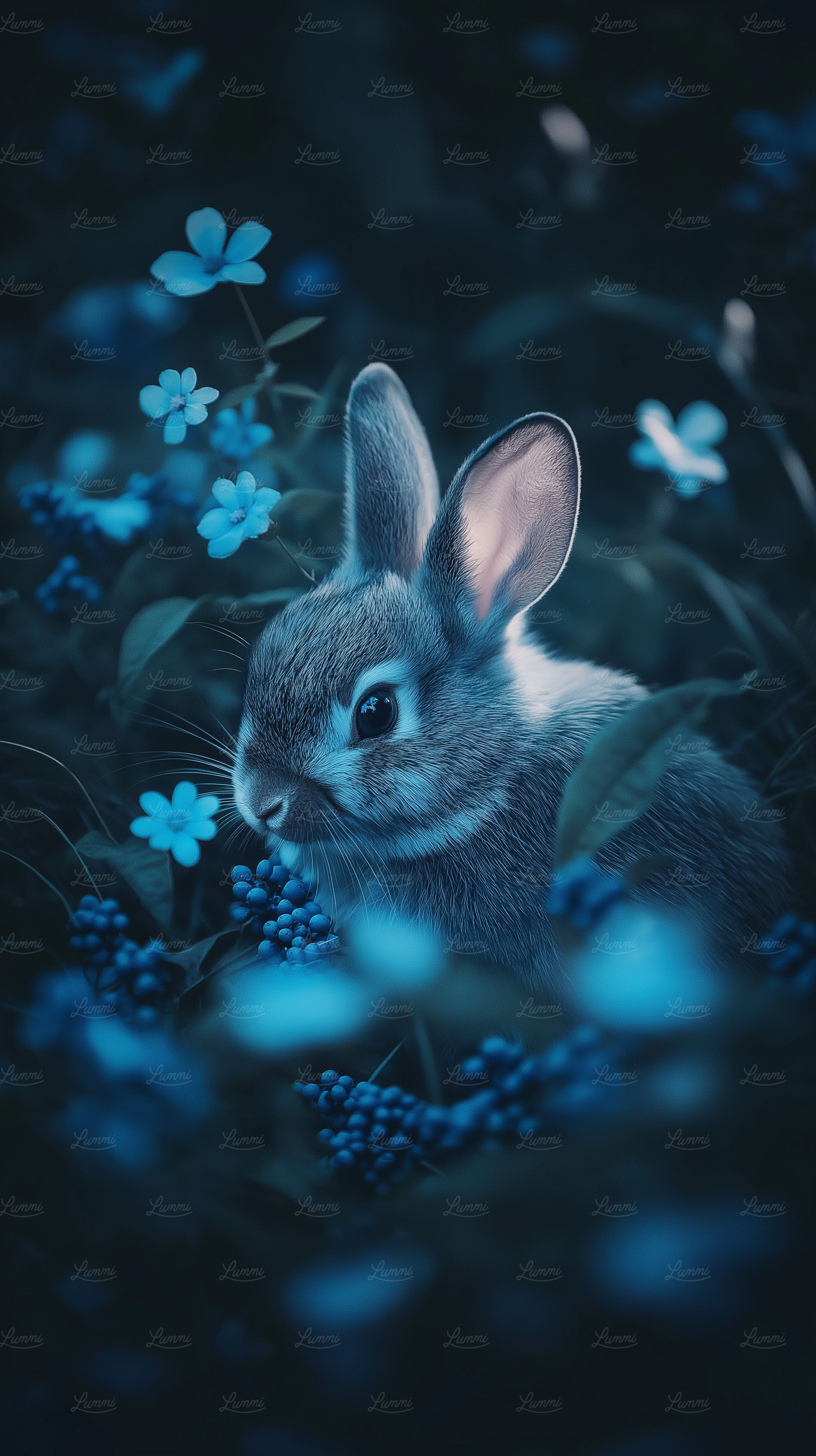 Serene Blue Rabbit Photo on Lummi