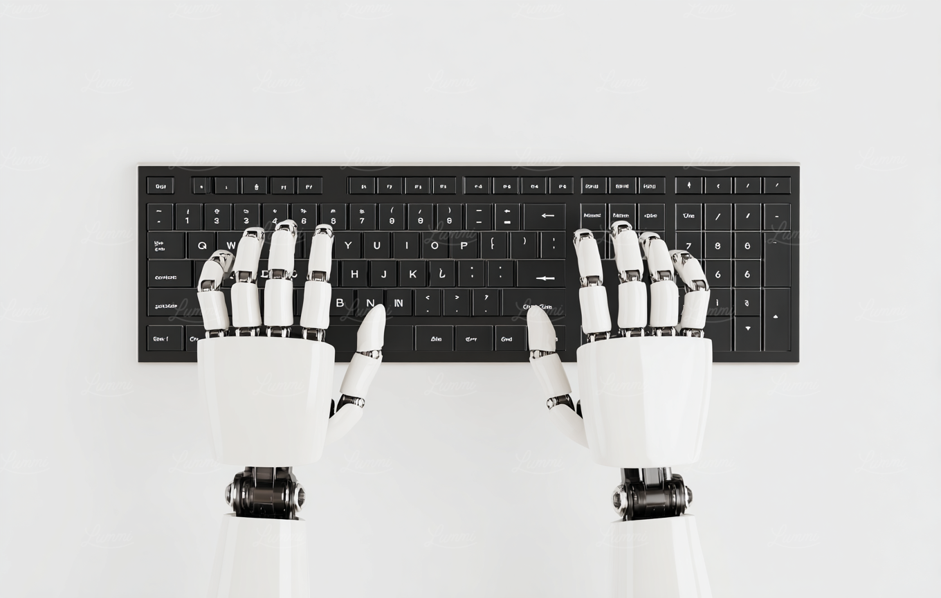Robotic Hands on Keyboard Photo on Lummi