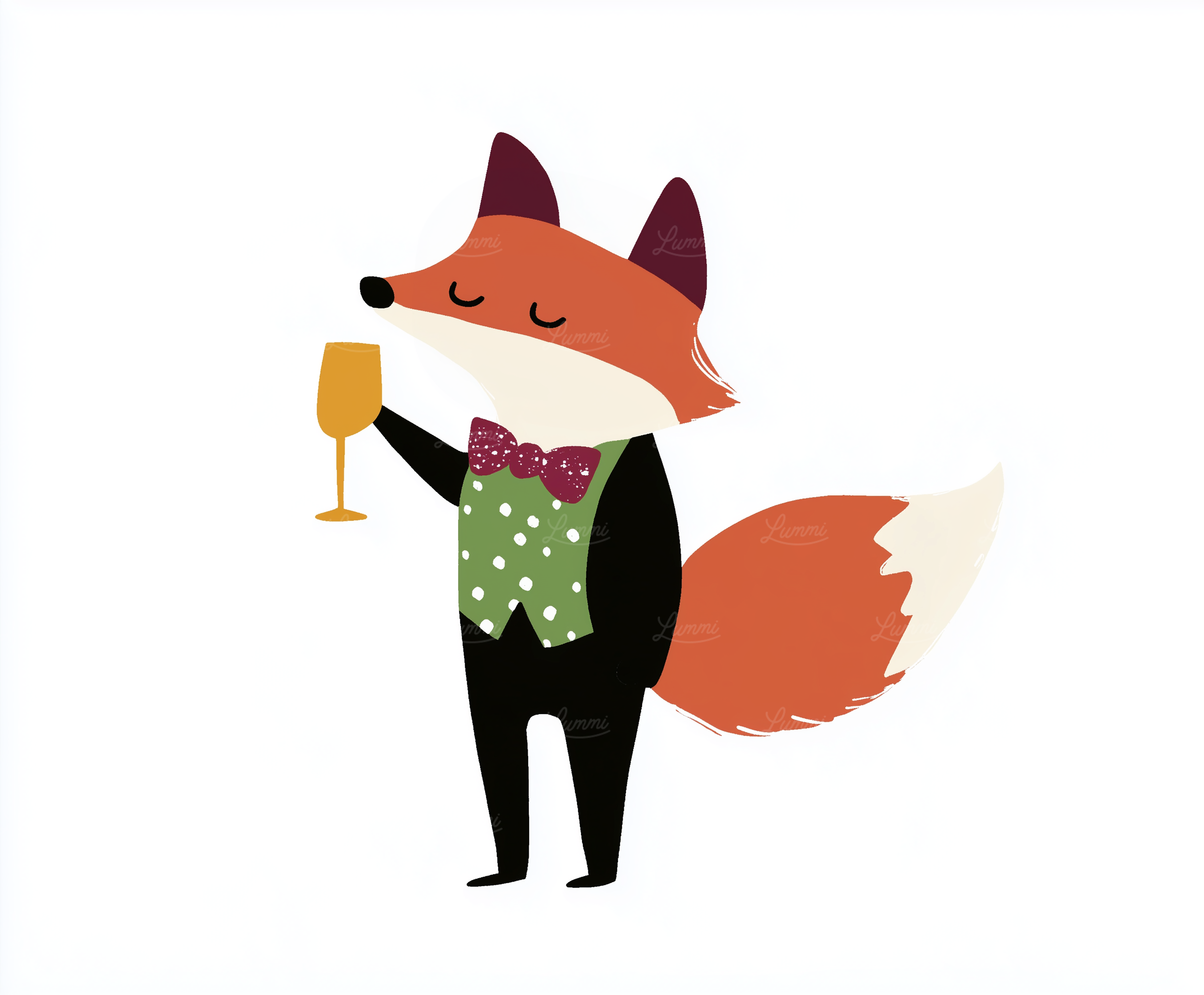 Dapper Cartoon Fox Illustration on Lummi