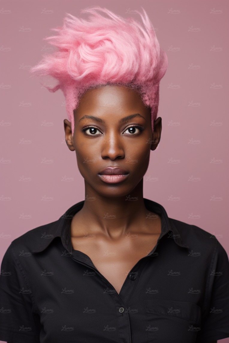 Confident Pink Mohawk Portrait Photo on Lummi