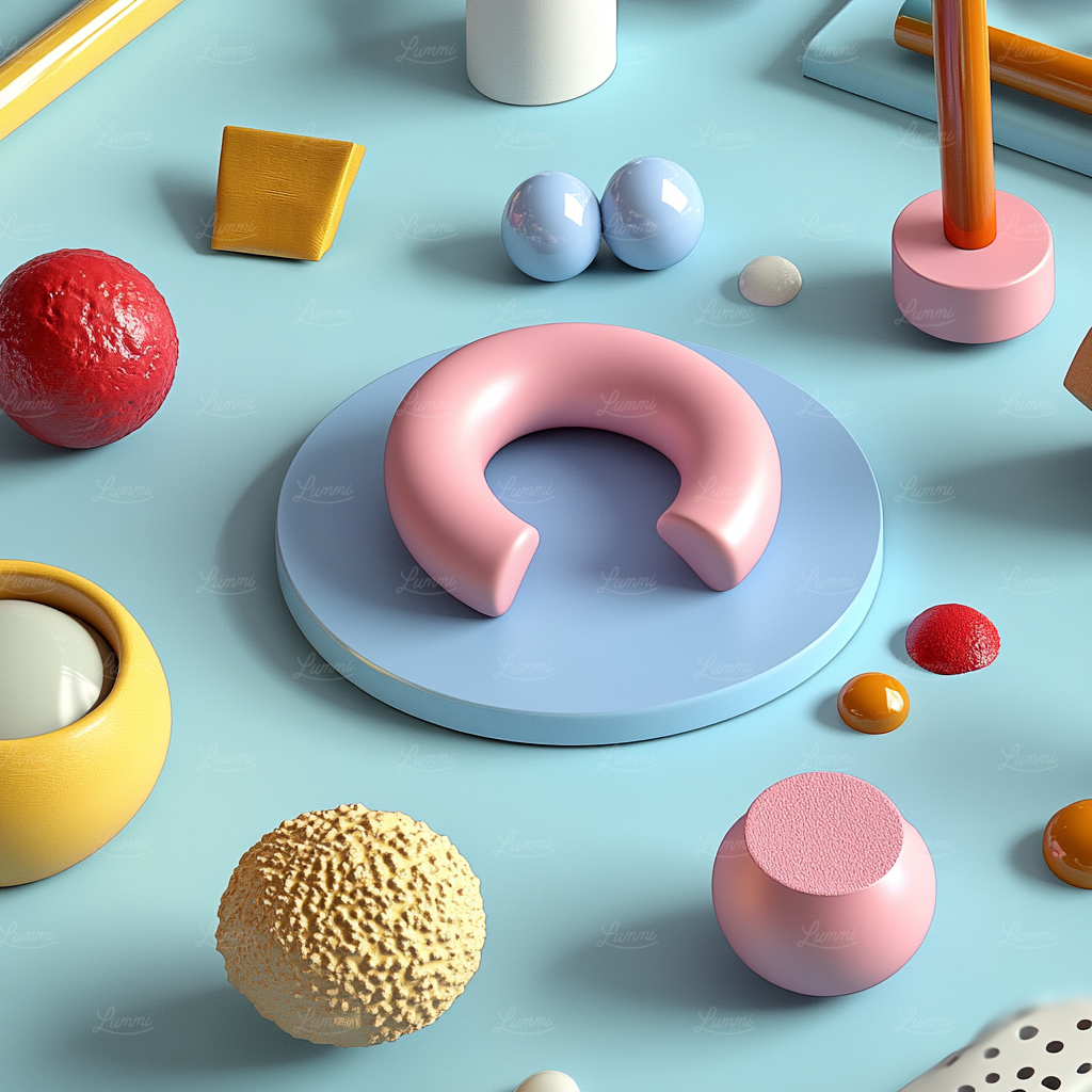 Stylized Minimalist Object Arrangement Illustration on Lummi