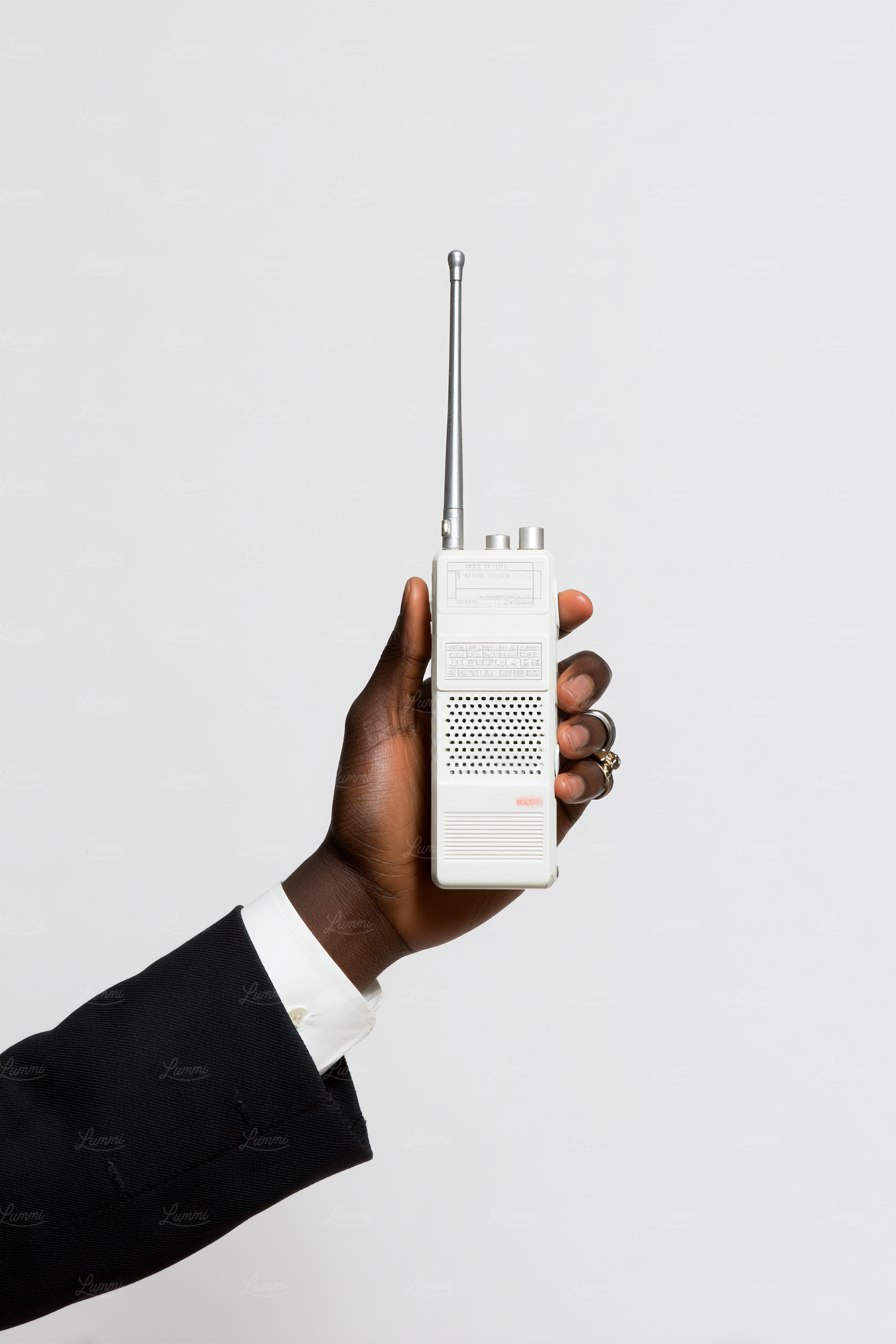 Hand with Retro Radio Photo on Lummi