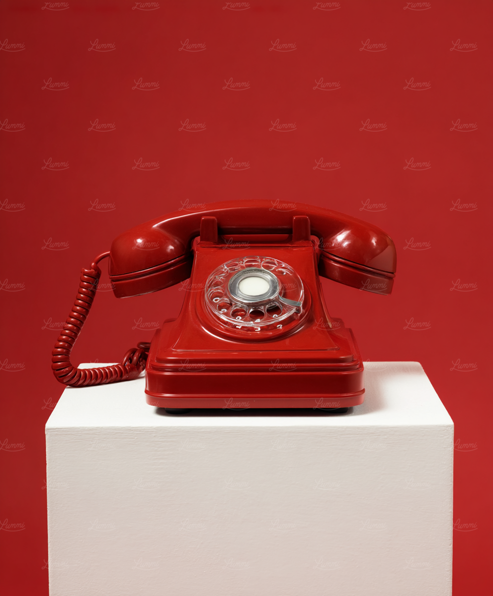 Vintage Red Telephone Photo on Lummi