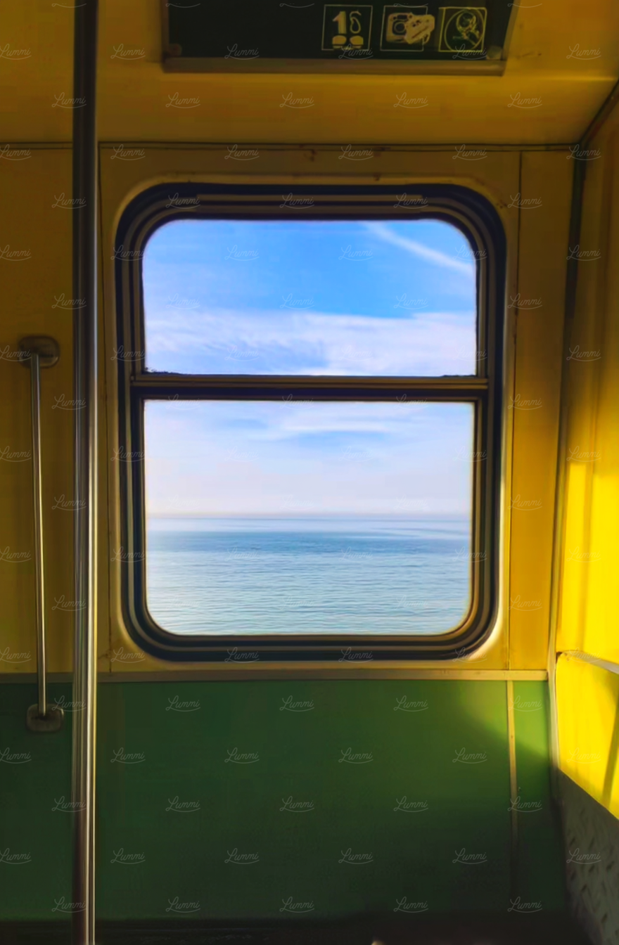 Train Window Ocean View Photo on Lummi