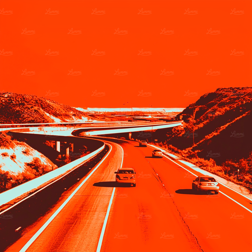 Surreal Highway Scene Illustration on Lummi