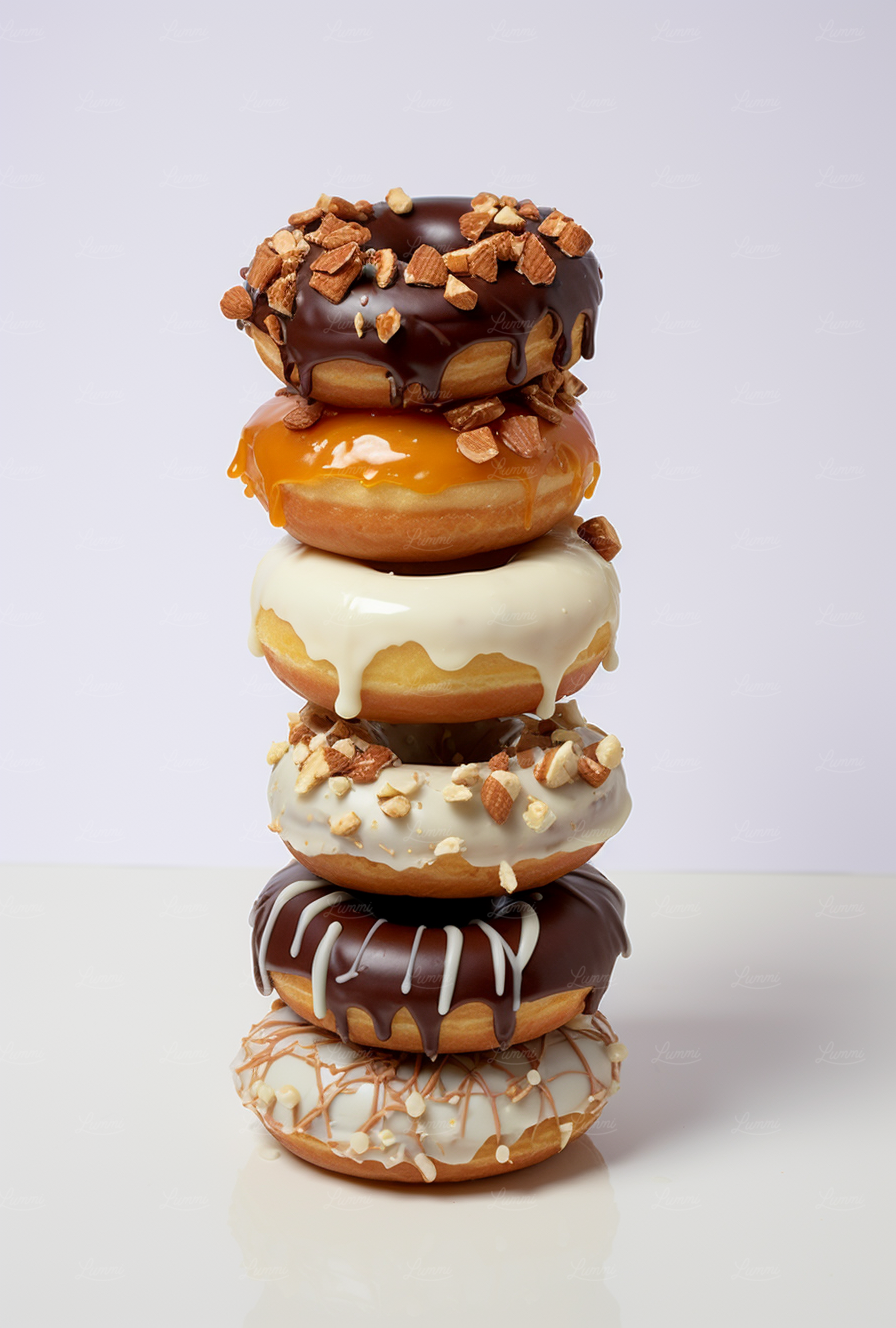 Decadent Five-Layer Gourmet Doughnut Stack Photo on Lummi