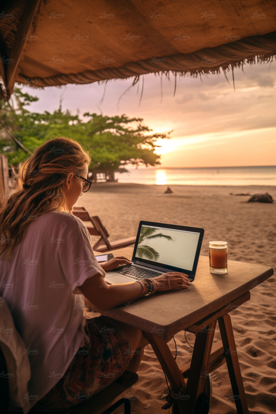 Beachside Remote Work Serenity Photo on Lummi