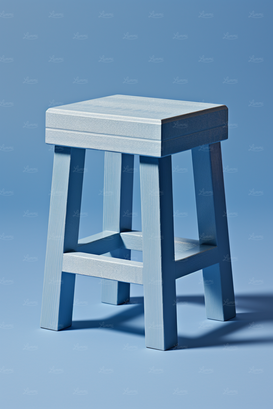 Monochromatic Blue Harmony Stool Photo on Lummi