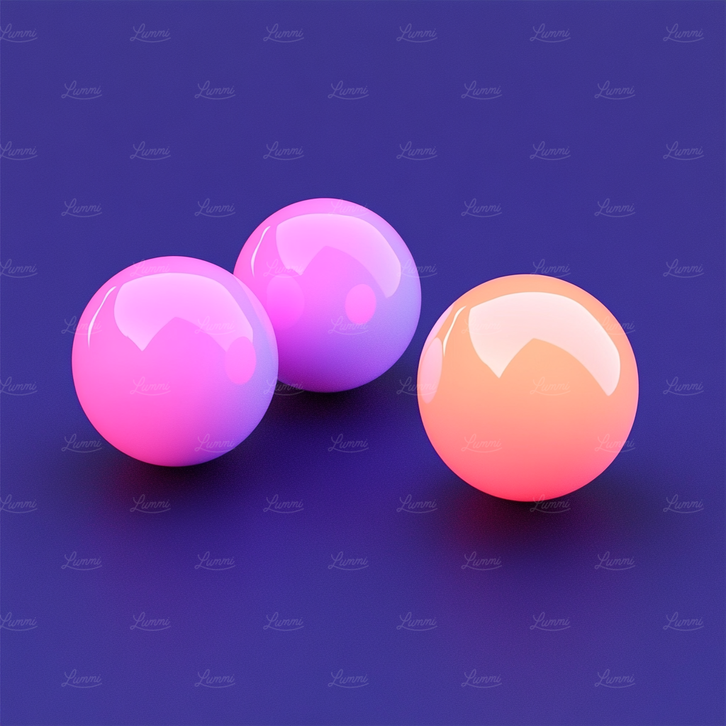 Reflective Spheres with Color Gradients 3D Image on Lummi