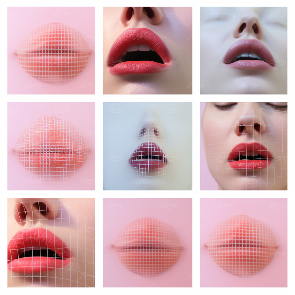 Grid Distorted Lip Mosaic Photo on Lummi