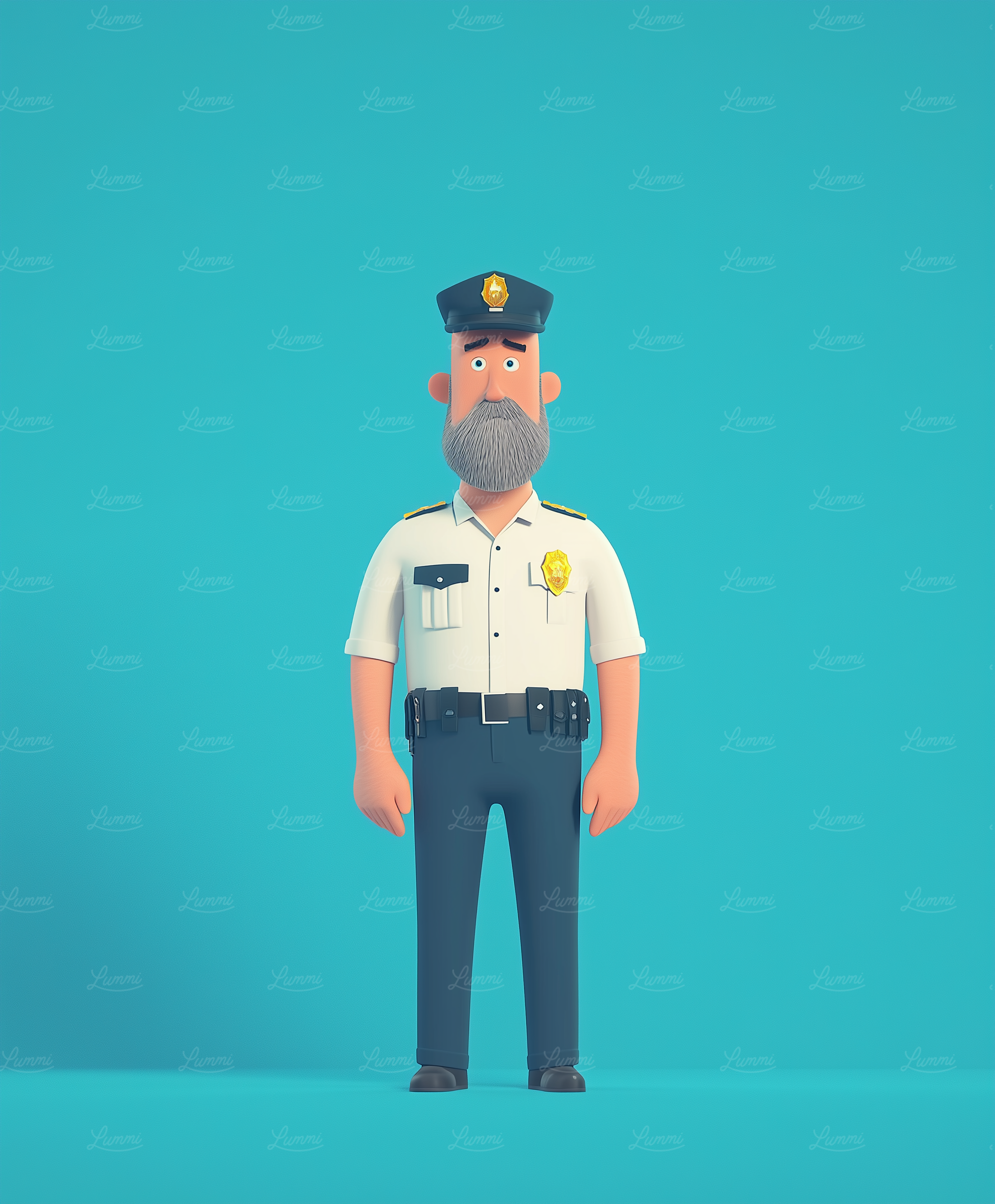 Lummi 3D - Stylized Police Officer Illustration