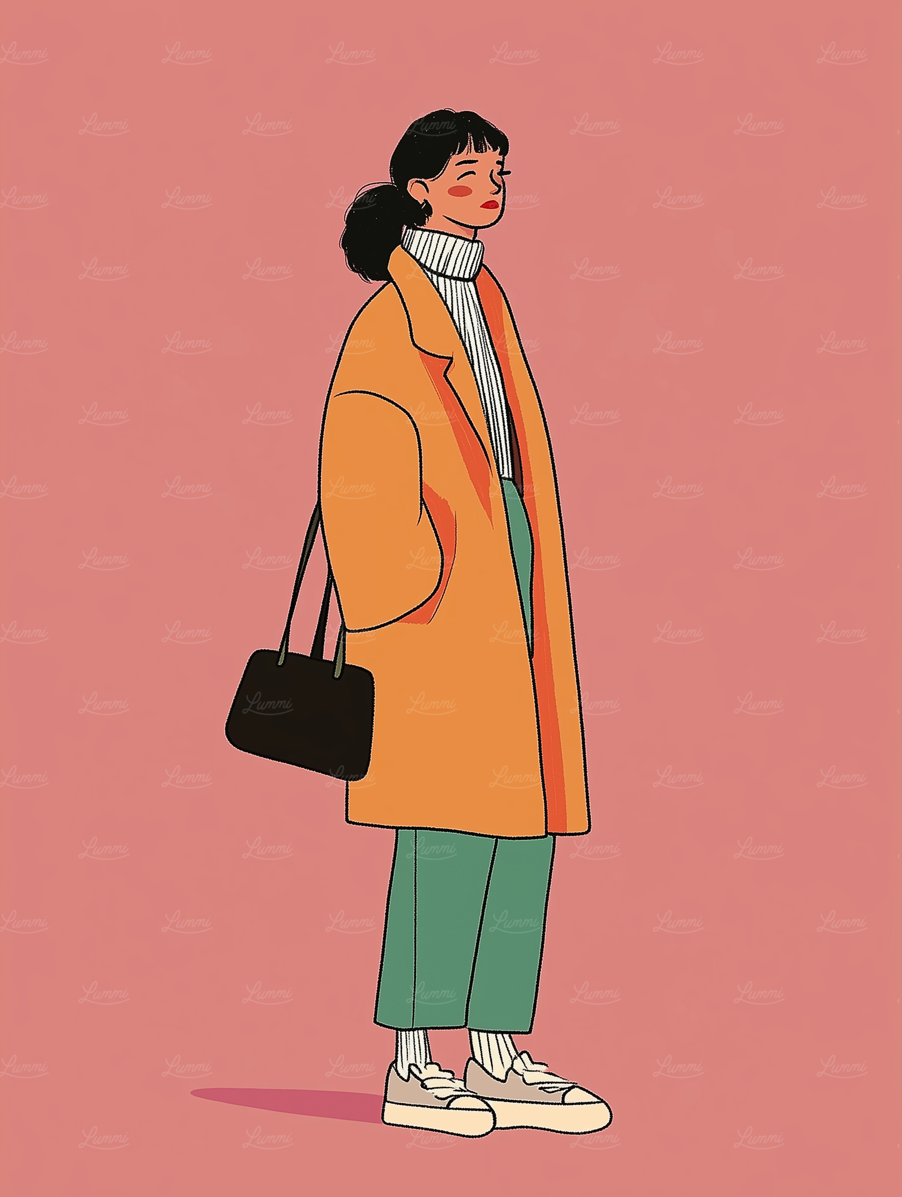 Stylized Female Figure Fashion Illustration Illustration on Lummi