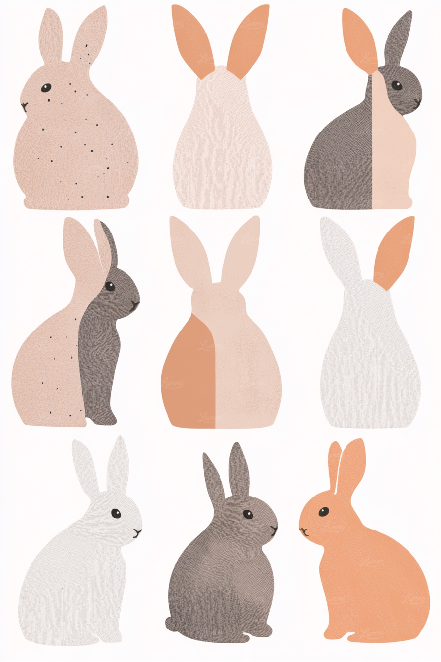 Stylized Rabbit Illustrations Illustration on Lummi