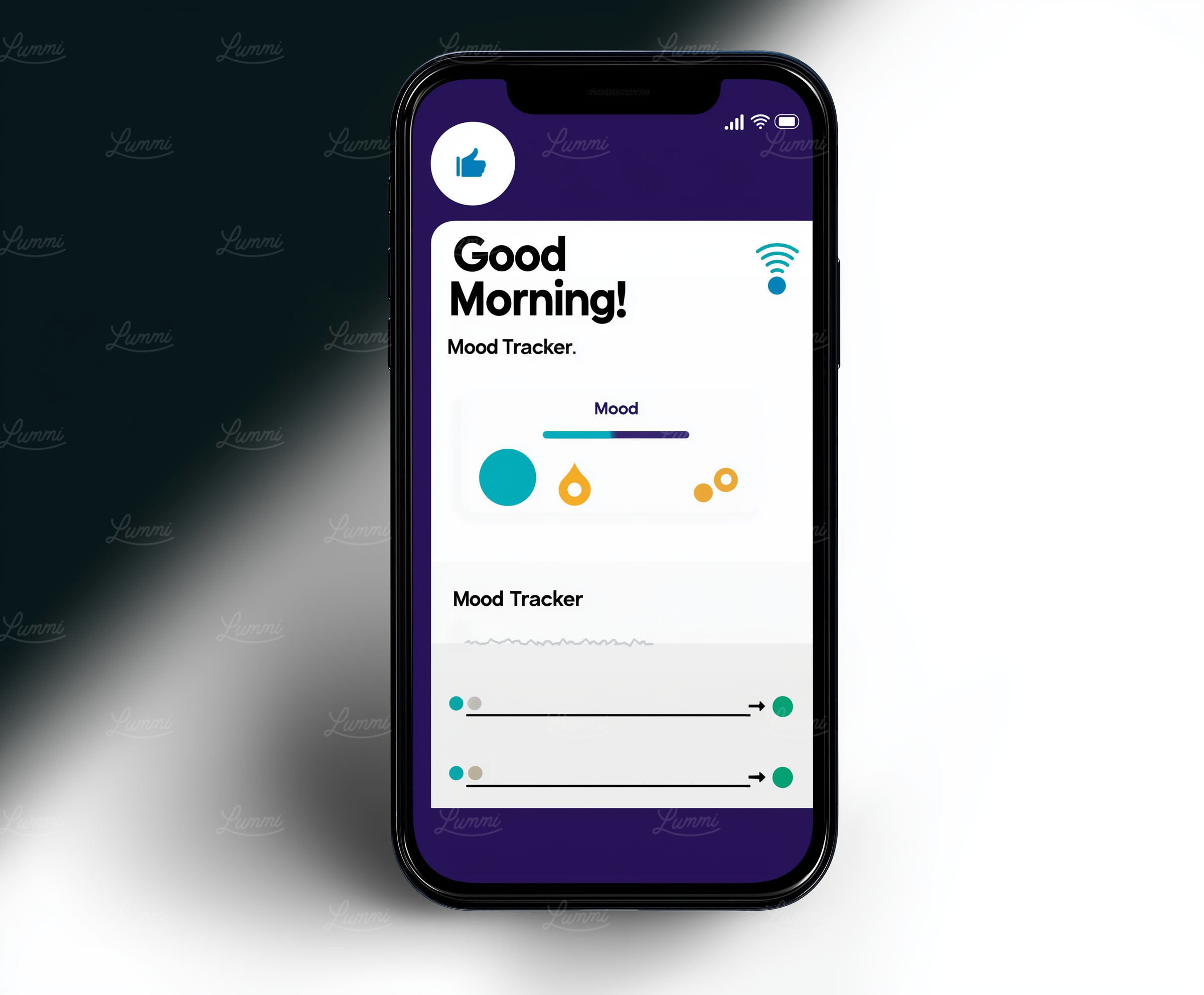 Mood Tracker App Interface Photo on Lummi